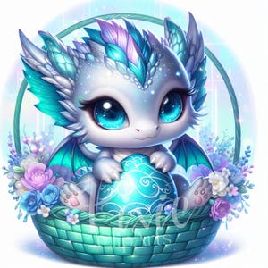Easter Baby Dragon Clipart | Spring Breeze Dragon Clipart | Set of 8 ...