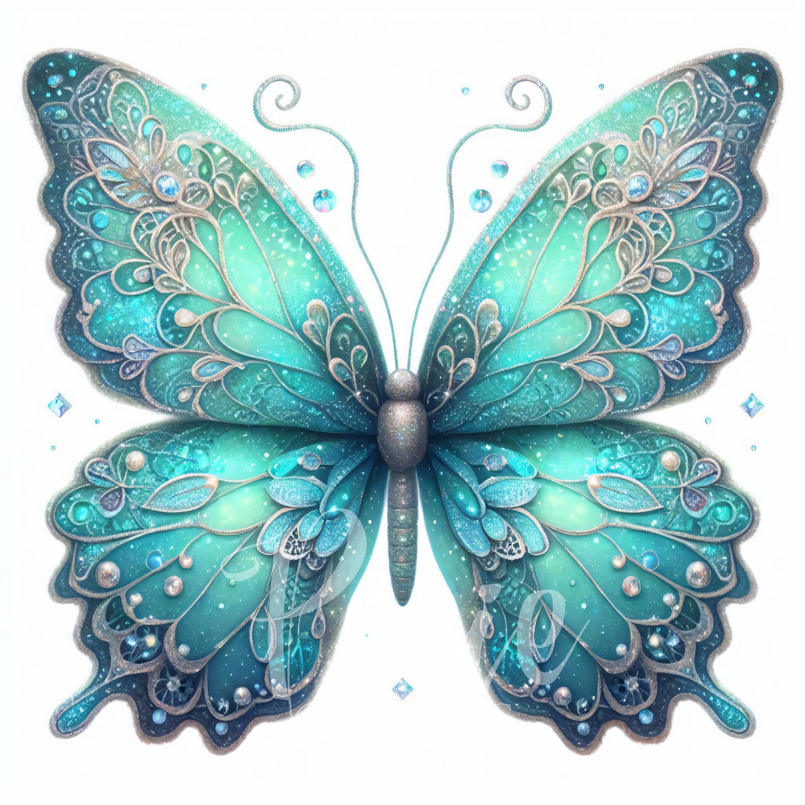Whimsical Butterfly Clipart |set of 10 High Quality 300DPI JPG, Ocean ...