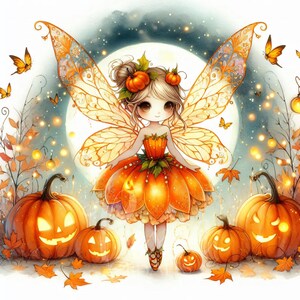 Halloween Fairy Clipart | Set of 10 High Quality 300DPI JPG, Pumpkin ...