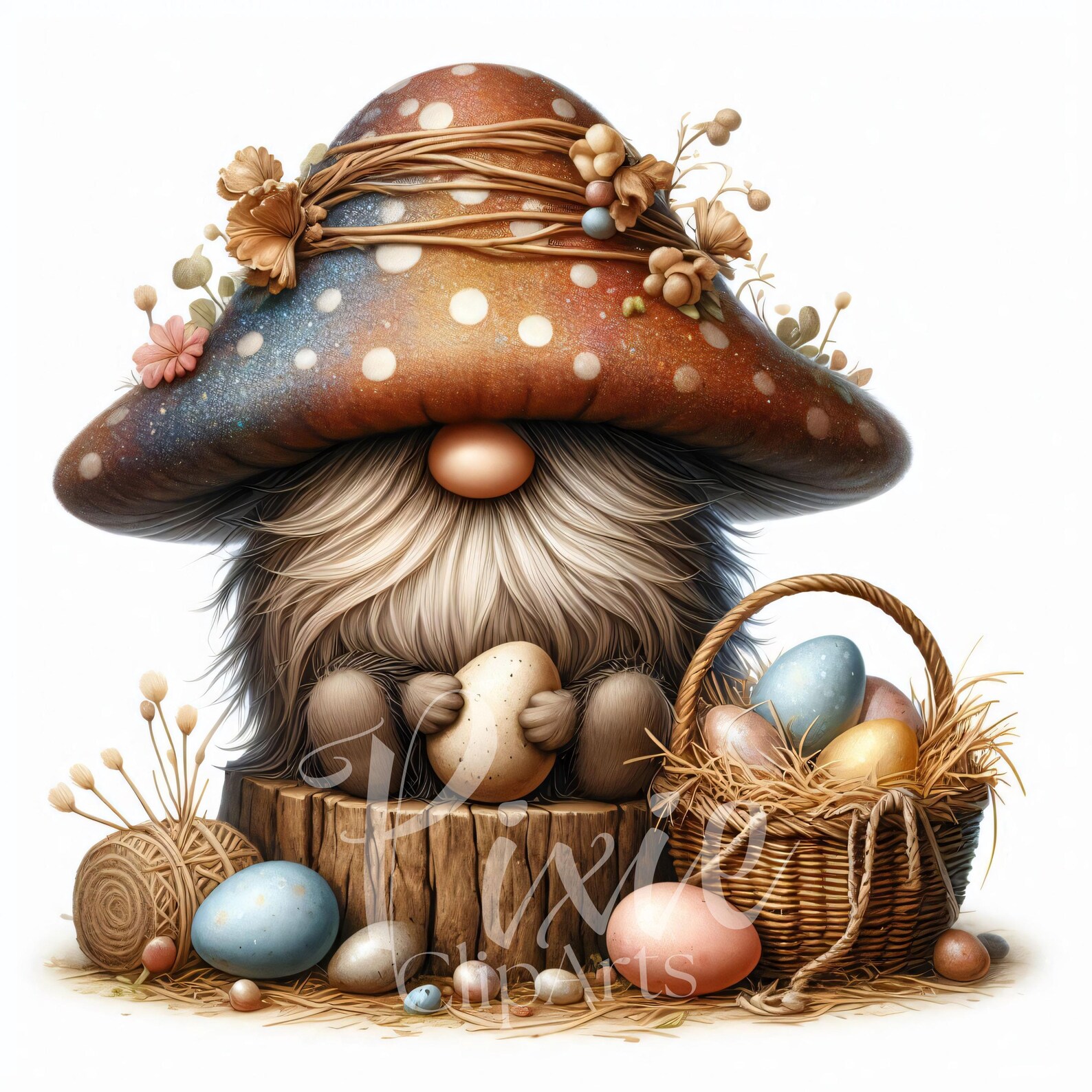 Easter Gnome Clipart | Set of 8 High Quality 300DPI JPEG | Mushroom ...