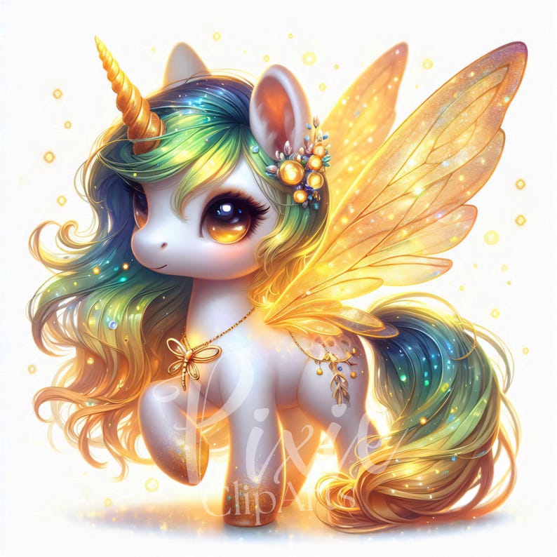 Magical Fairy Unicorn Clipart | Set of 10 JPEG High Quality 300DPI JPEG ...