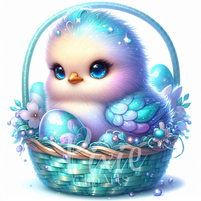 Easter Chick Clipart, Spring Breeze Chick Clipart Set - 8 Jpgs High ...