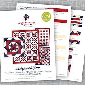 Labyrinth Star Accuquilt GO! Quilt Pattern 64" X 80" Throw (digital Download) - Etsy