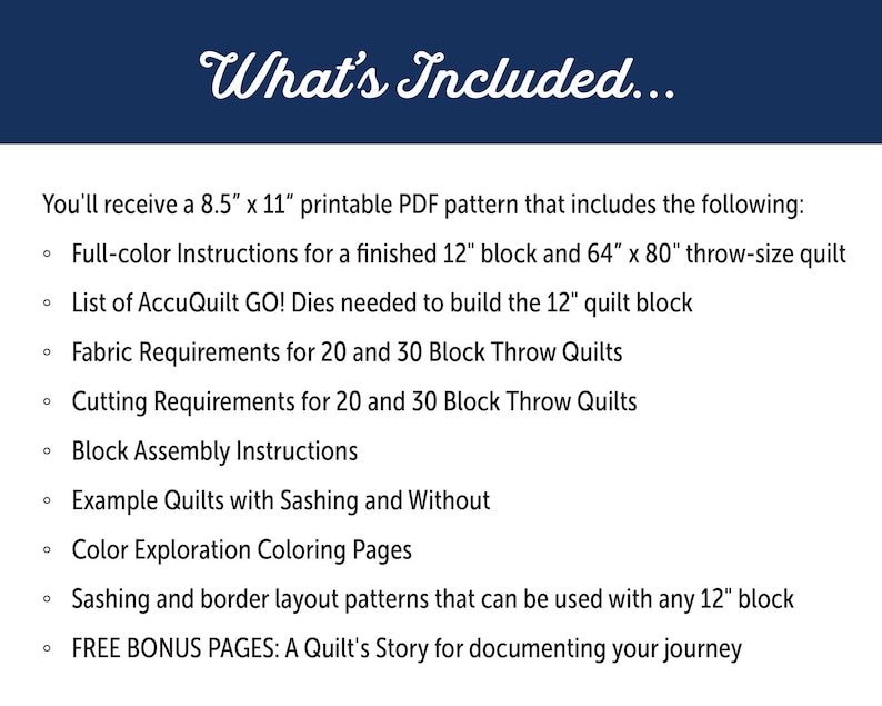 Quad Nine Patch Digital Quilt Pattern Using Accuquilt GO! for 12" Block ...