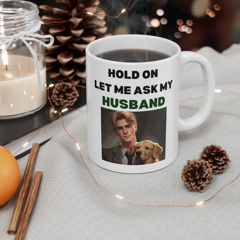 Aaron Warner 'hold on Let Me Ask My Husband' 11oz Mug as a Funny Gift for Shatter Me Book Series ...