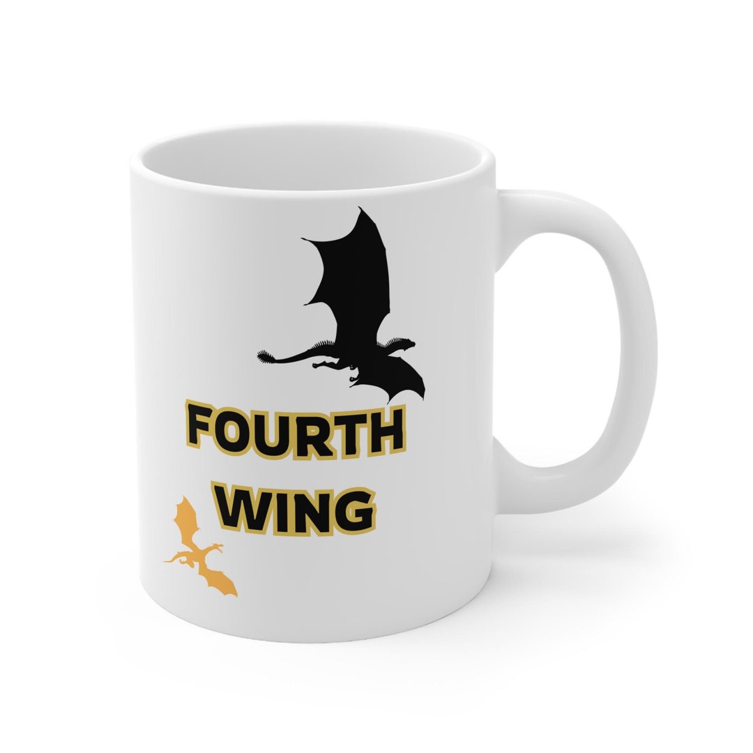 Fourth Wing 11oz Mug With Tairn & Andarna Flying From Fourth Wing Book ...