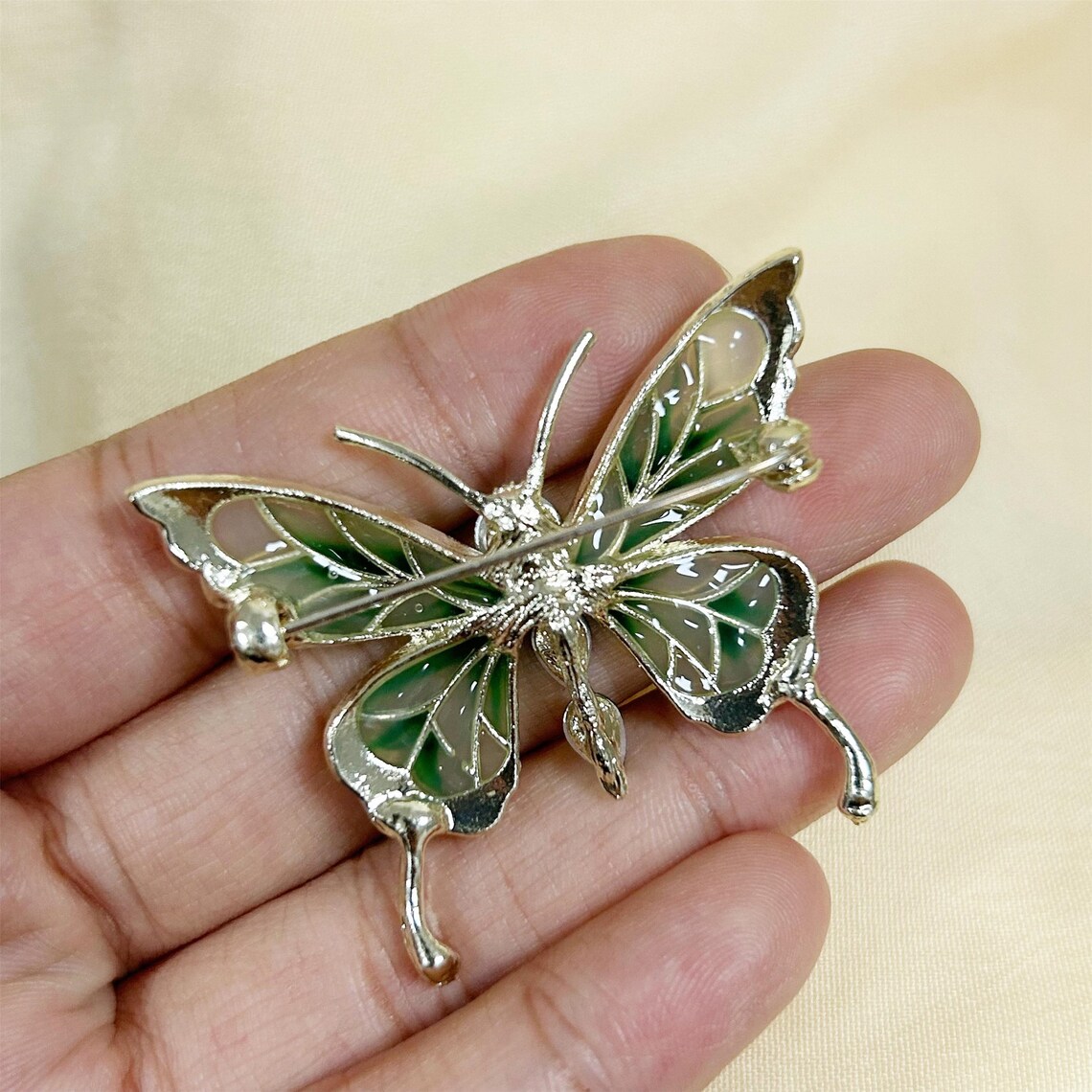 Green Crystal Butterfly Brooch Badge Brooch butterfly Lapel Pinanimal ...
