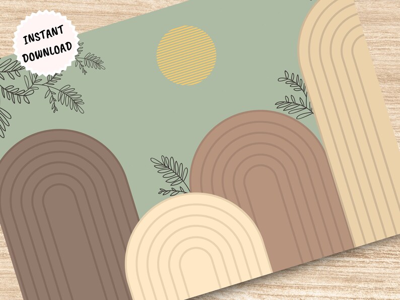 Boho Printable Placemat, Printable Paper Placemats, Boho Art, Boho ...