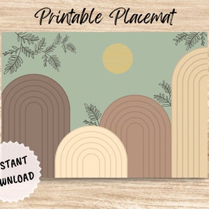 Boho Printable Placemat, Printable Paper Placemats, Boho Art, Boho ...