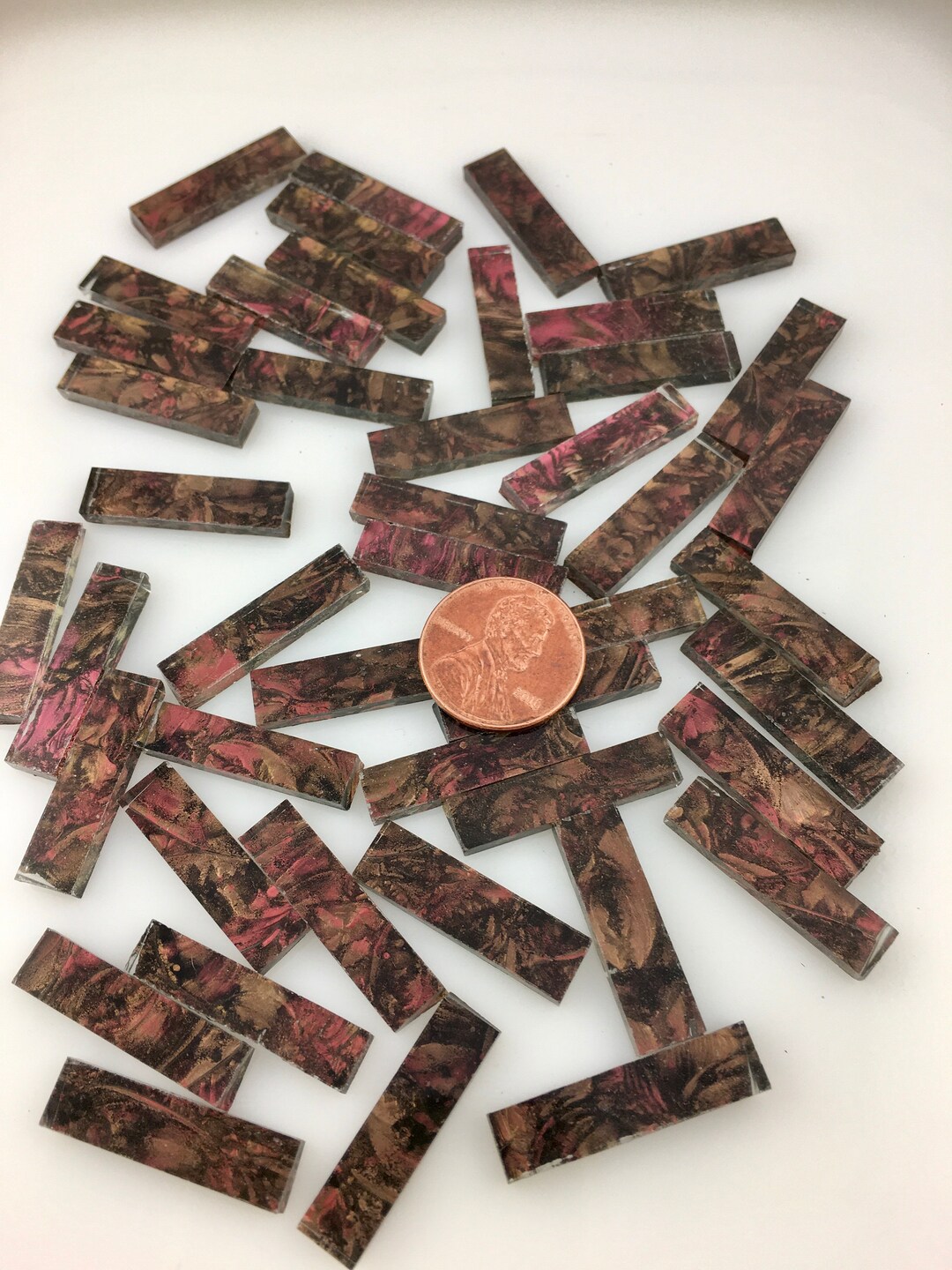 100 Red Champagne Mosaic Tile Borders 1/4 X 1 Van Gogh VG7CH - Etsy