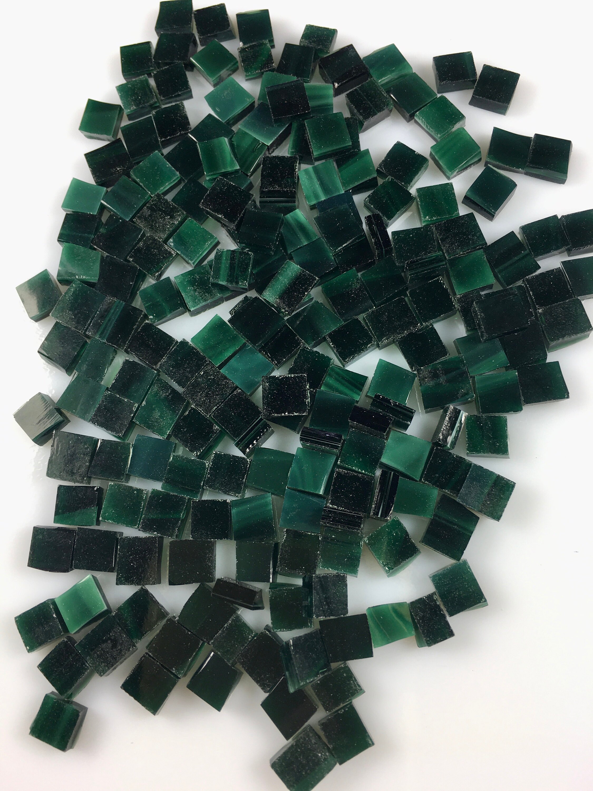 Hunter Green 200 1/4 Square Tiny Mosaic Tiles - Etsy
