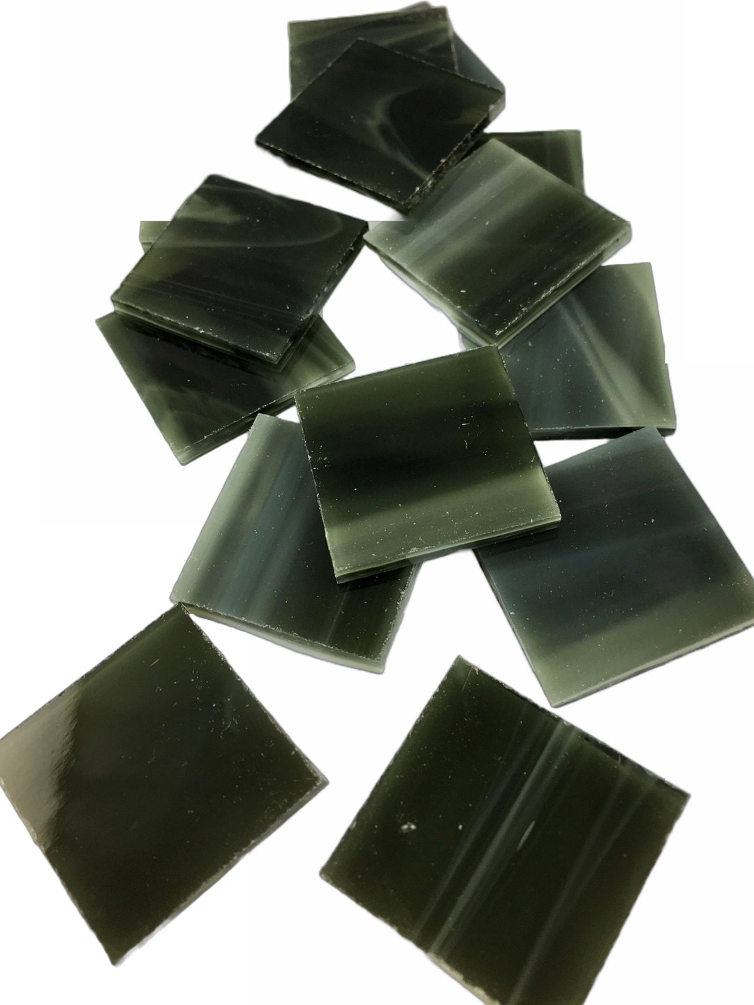 16 Olive Green 1 Square Mosaic Tiles - Etsy