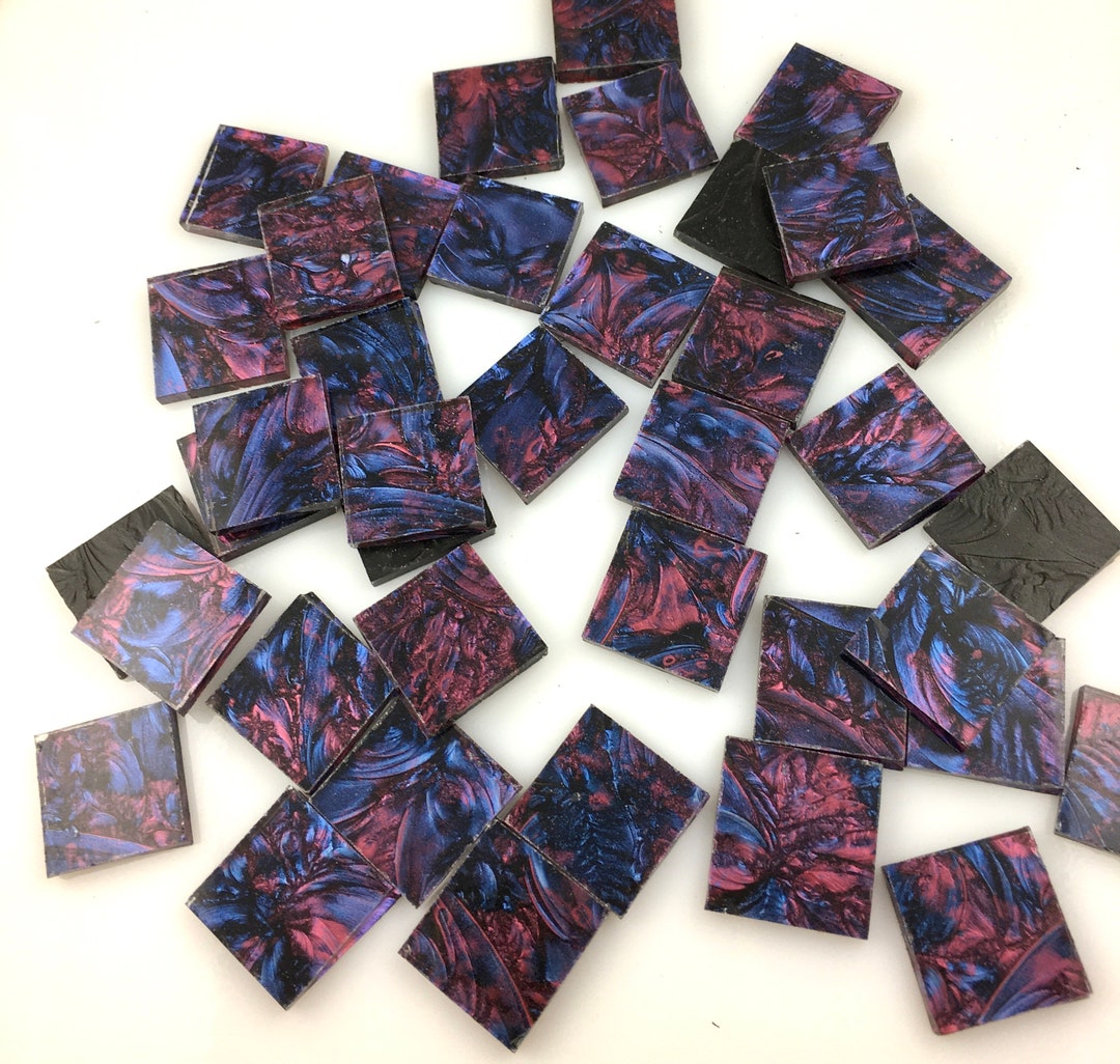 50 Blue Red 3/4 Square Mosaic Tiles, Van Gogh VG370 - Etsy