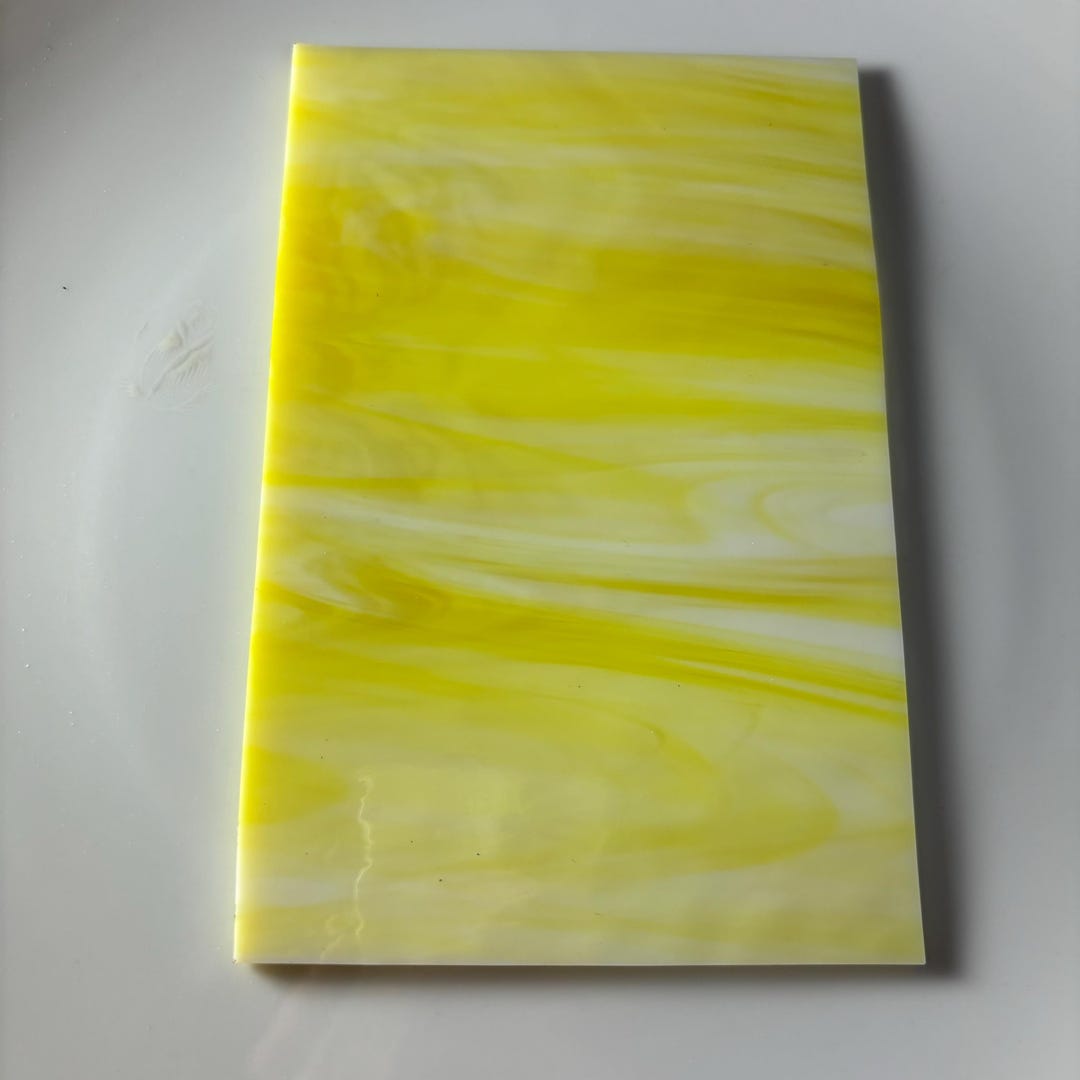5 Wispy Yellow and White Sheets of Stained Glass 4 X 6 - Etsy