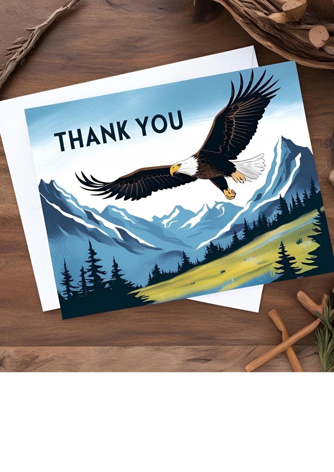 Bald Eagle Thank You Card | Nature-inspired Greeting Card | Wildlife ...