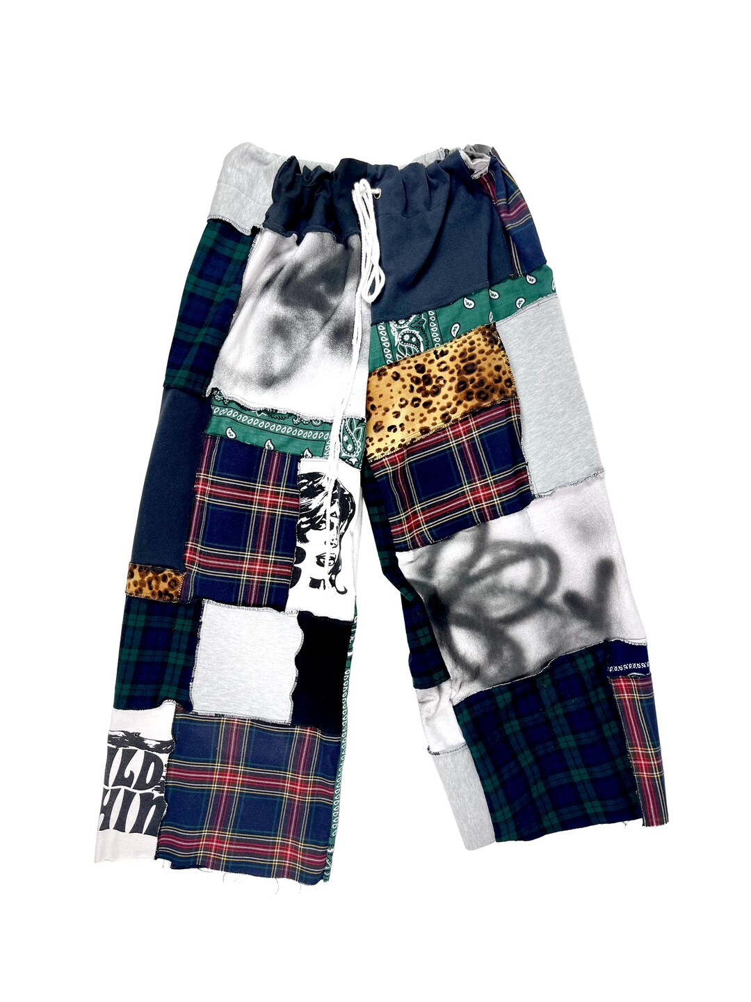 REWORKED PATCHWORK PANTS Dope Unique Custom Comfy Sweatpants Adjustable ...