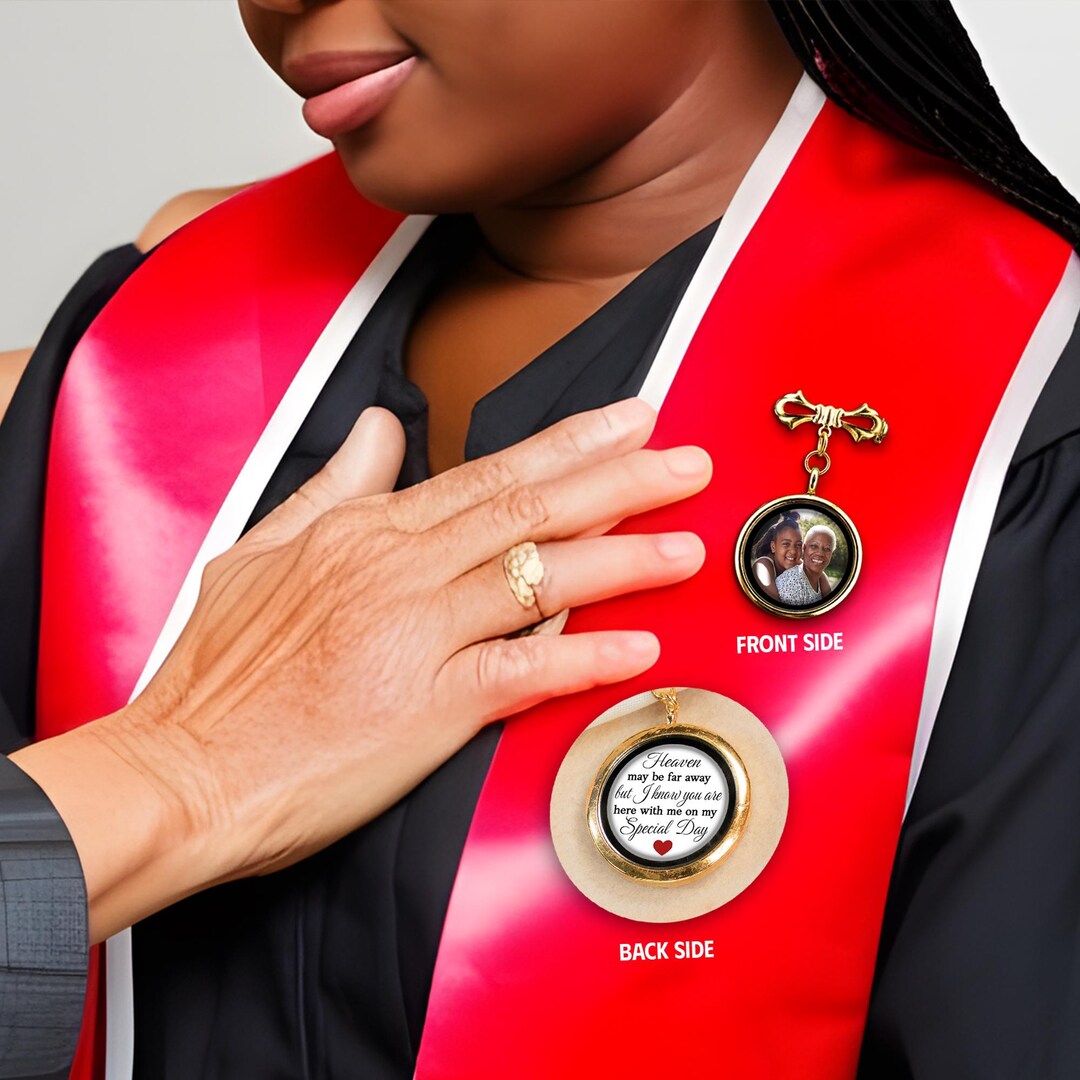 Personalized Graduation Memorial Photo Charm, Custom Photo Lapel Pin ...