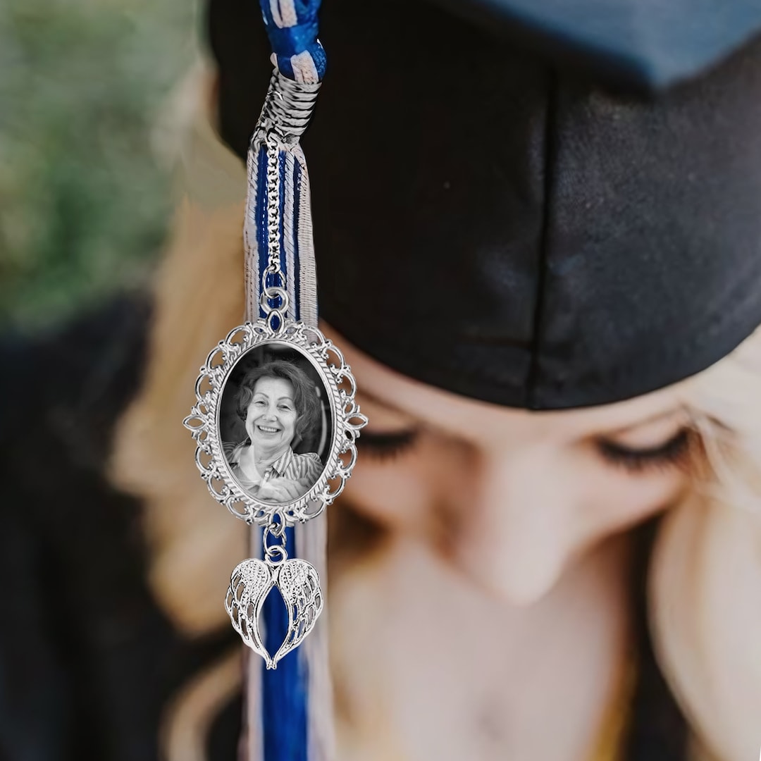 Custom Graduation Tassel With Memorial Photo Charm, Personalized Tassel ...
