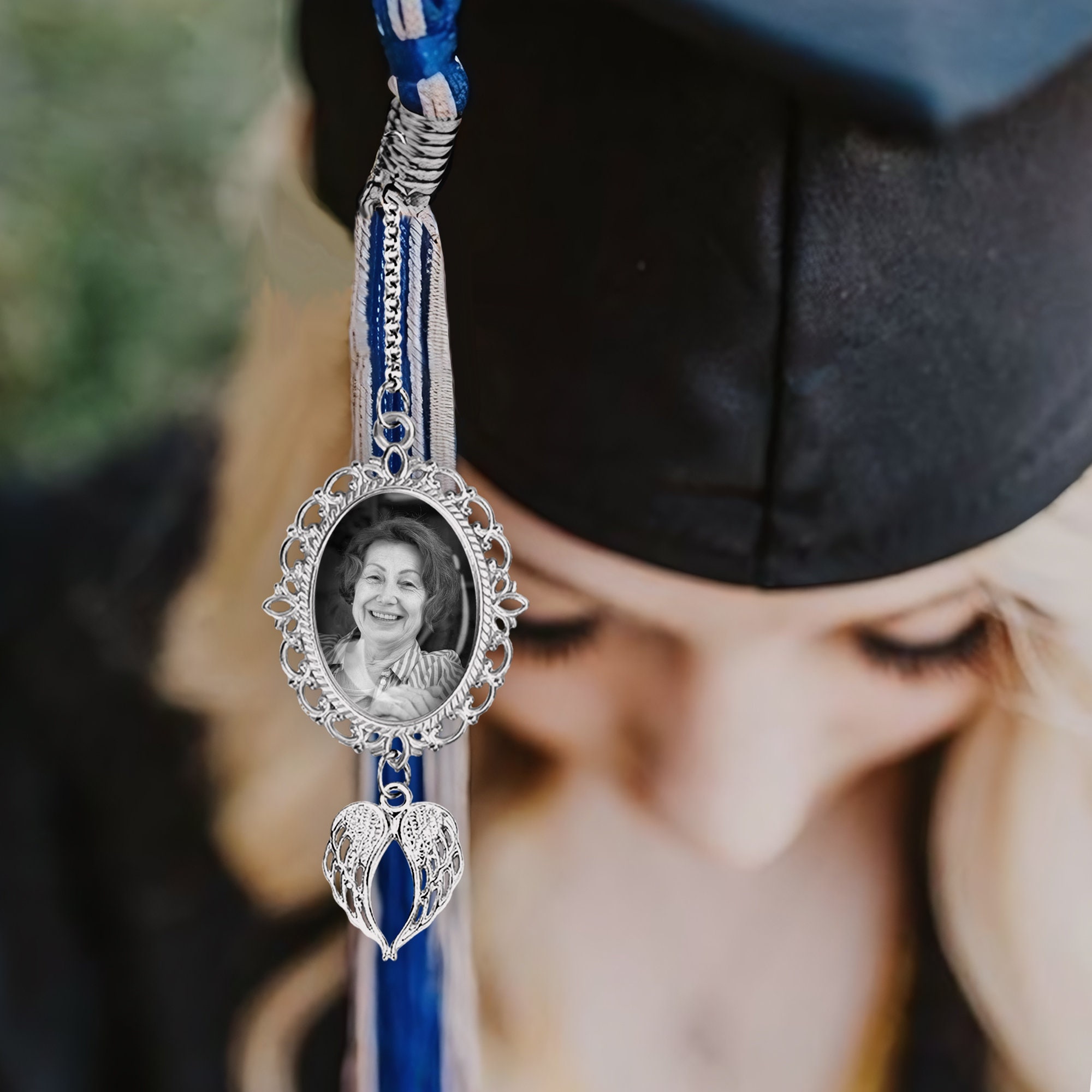 Custom Graduation Tassel With Memorial Photo Charm, Personalized Tassel ...