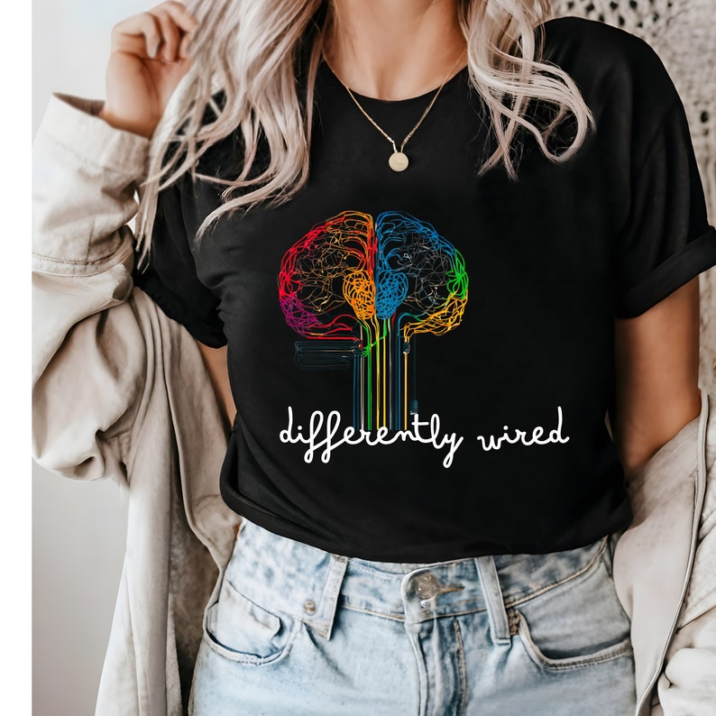 Differently Wired Brain T-shirt Unique Neurodiversity Design ADHD Autism Awareness Tee - Etsy