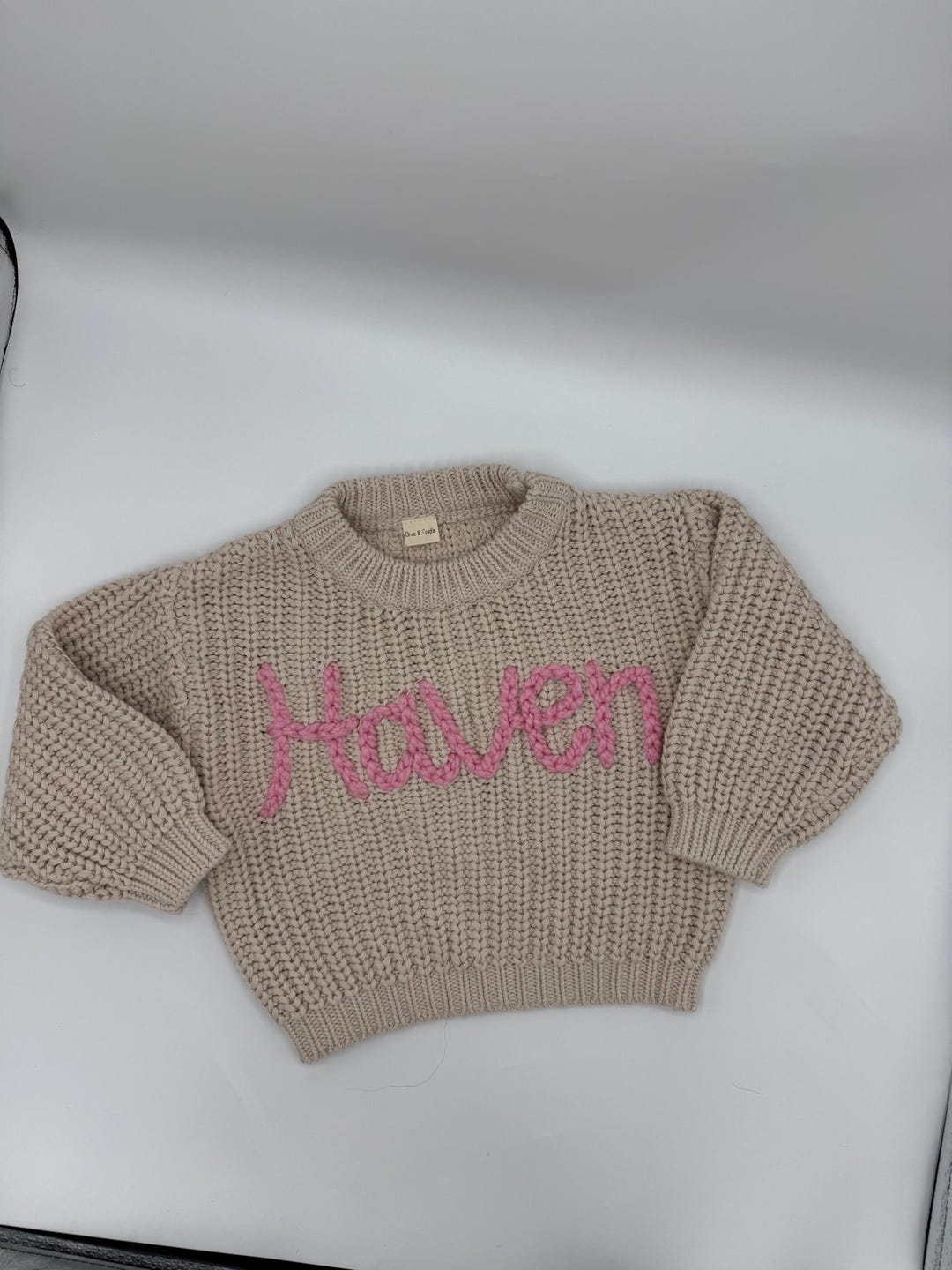 Personalized Initial Embroidered Custom Knit Sweater/ Chunky Knit ...
