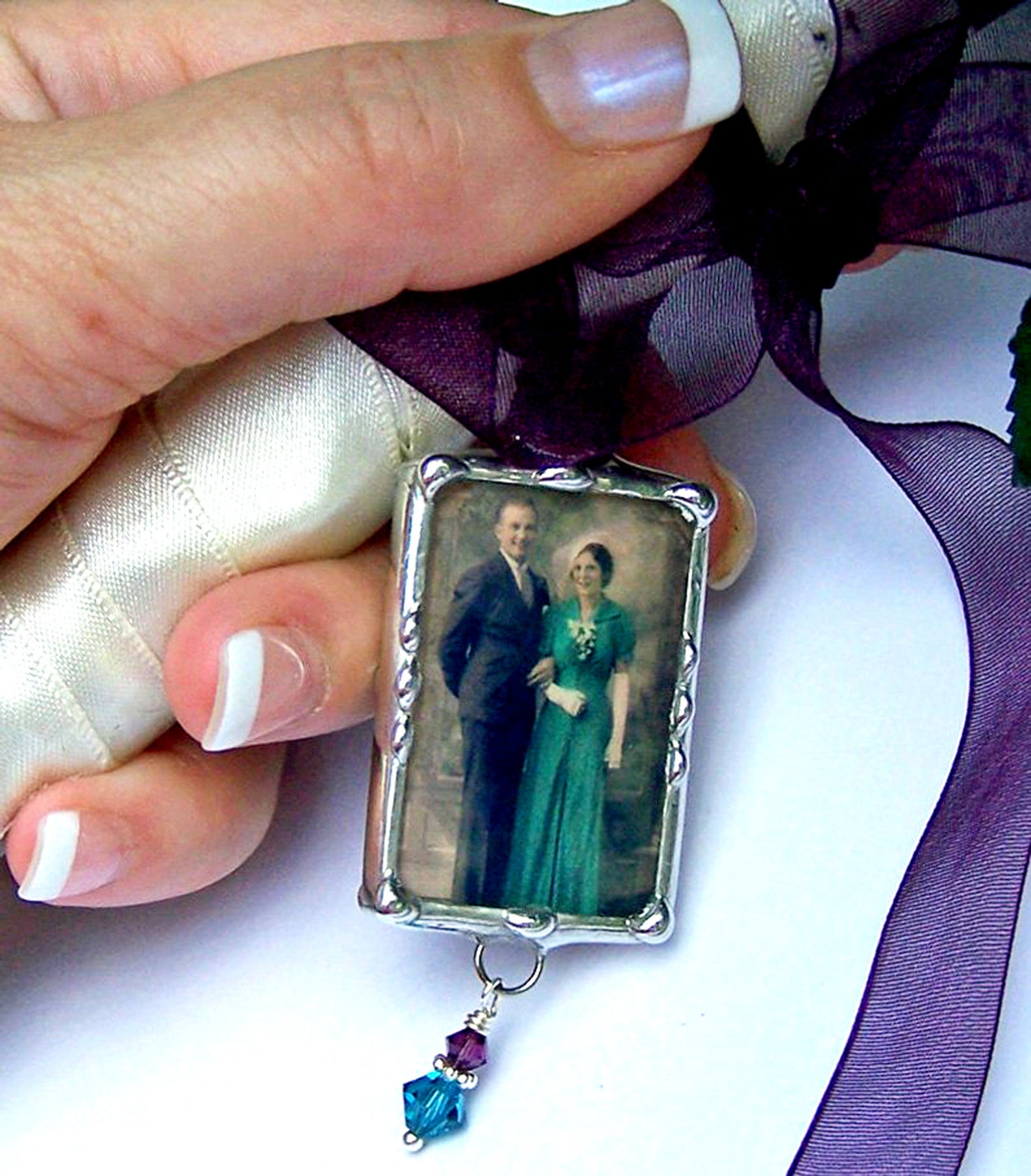 Brides Wedding Bouquet Charm Photo Memorial Charm - Etsy