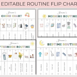 Routine Flip Chart, Morning Routine, Bedtime Routine, Kids Routine ...