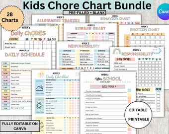 Chore Chart Printable | Kids Chore Chart | Reward Chart | Weekly Chore ...