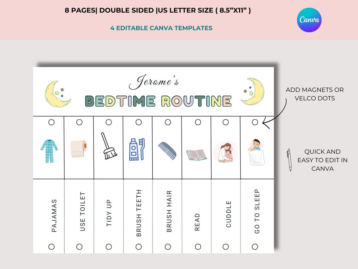 Routine Flip Chart, Morning Routine, Bedtime Routine, Kids Routine ...