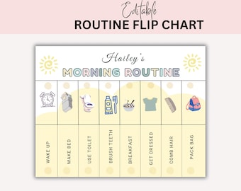 Routine Flip Chart, Morning Routine, Bedtime Routine, Kids Routine ...