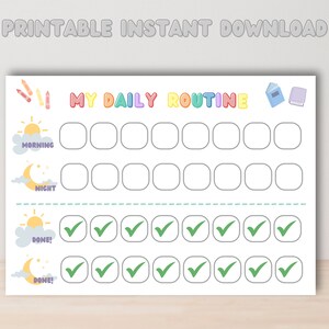 Printable Toddler Daily Routine Chart Instant Download A4 Size Digital ...