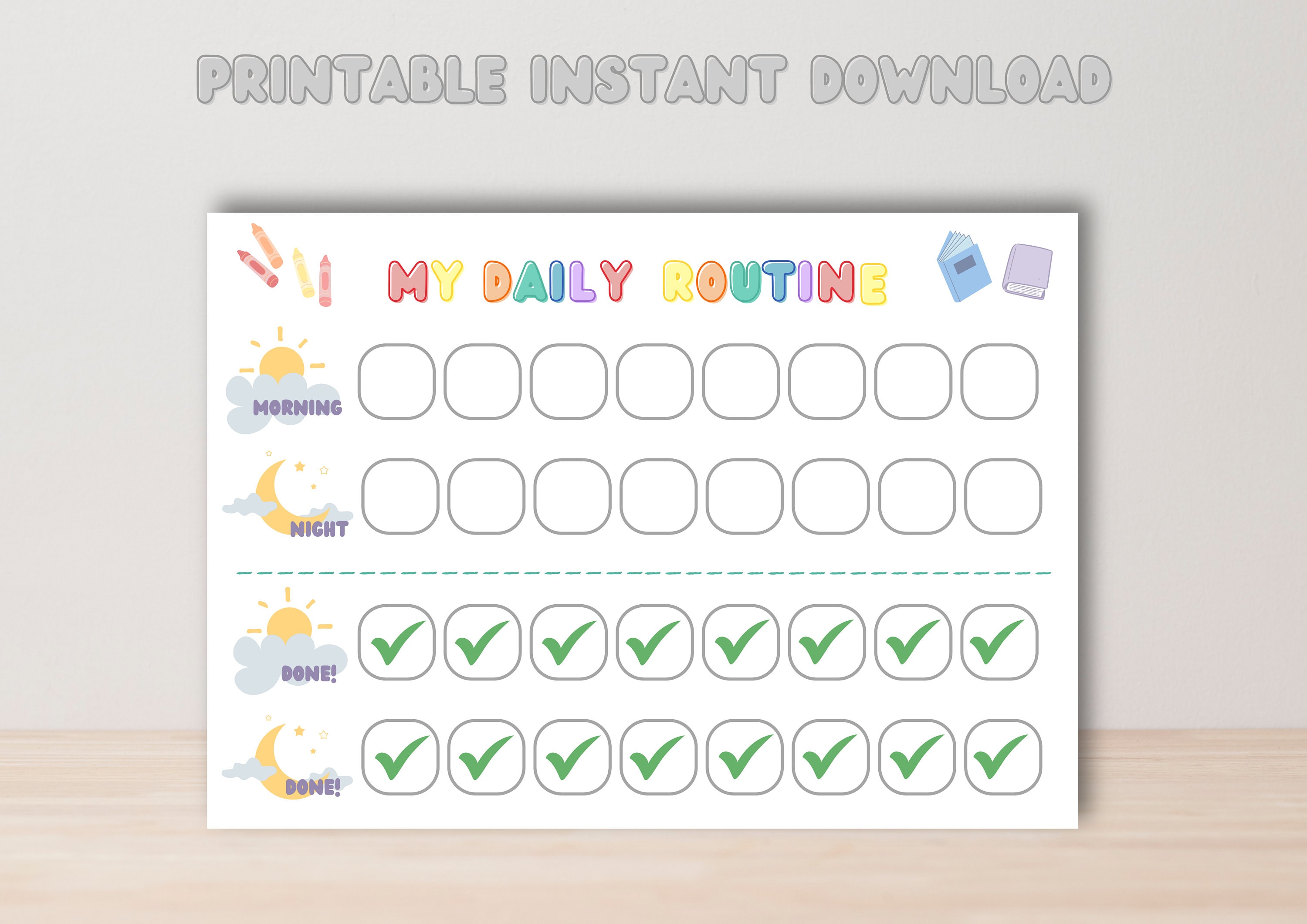 Printable Toddler Daily Routine Chart | Instant Download A4 Size ...