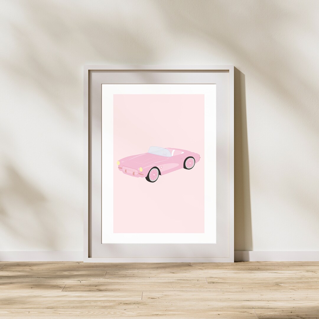 PINK CAR PRINT Corvette Girly Girls Decor Printable Pretty Gallery Wall ...