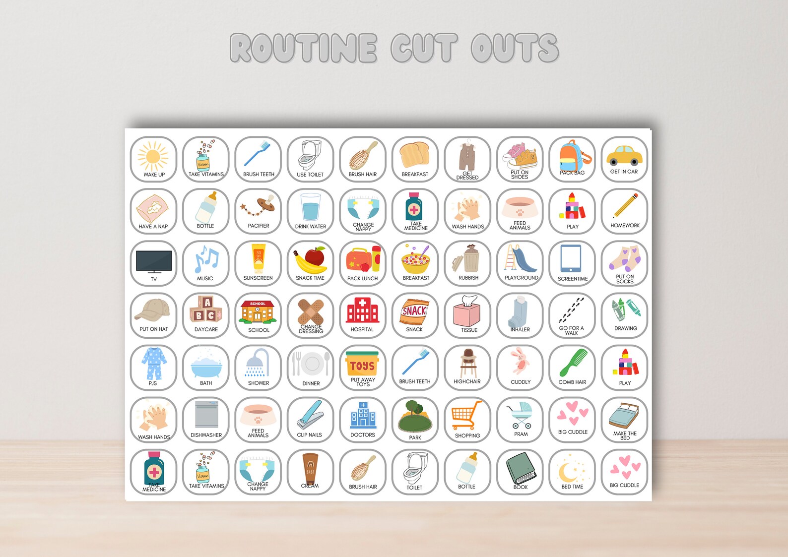 Printable Toddler Daily Routine Chart | Instant Download A4 Size ...