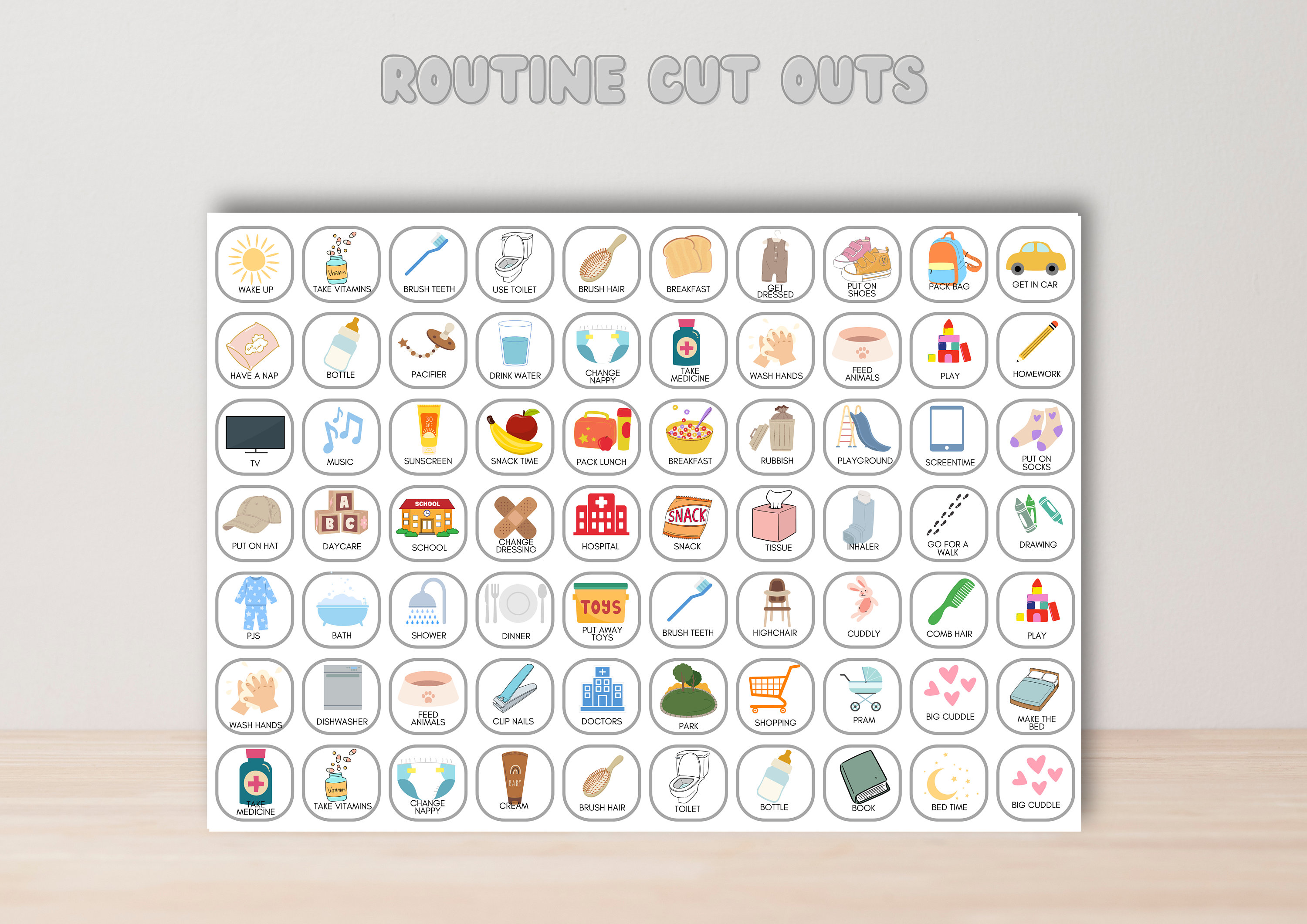 Printable Toddler Daily Routine Chart | Instant Download A4 Size ...