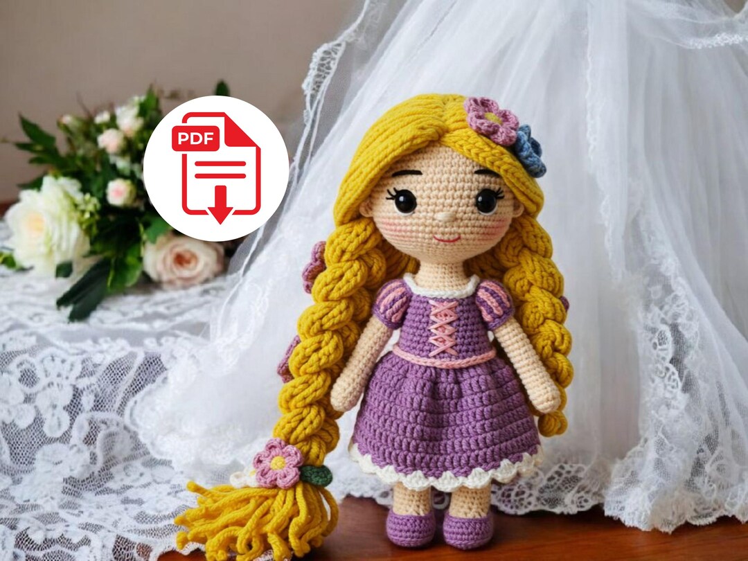 Amigurumi Rapunzel Crochet Pattern PDF - Rapunzel Doll PDF - Digital Download - Princess ...