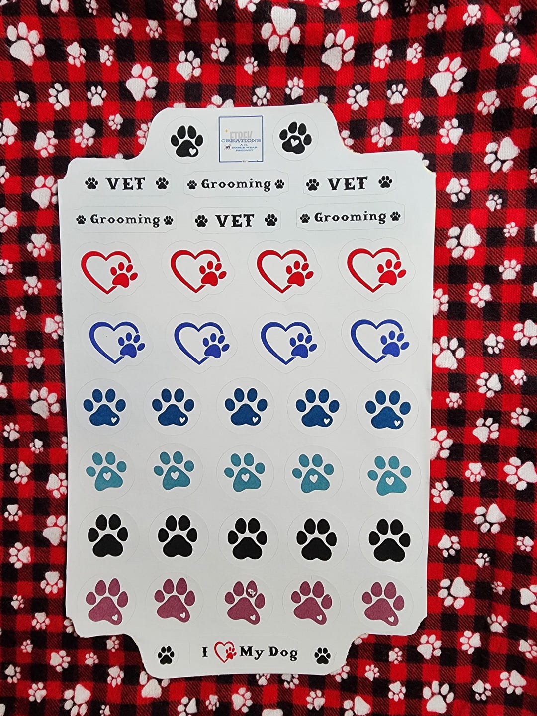 Paw Print Dog Stickers Planner, Calendar, Notepad - Two Full Sheets - Etsy