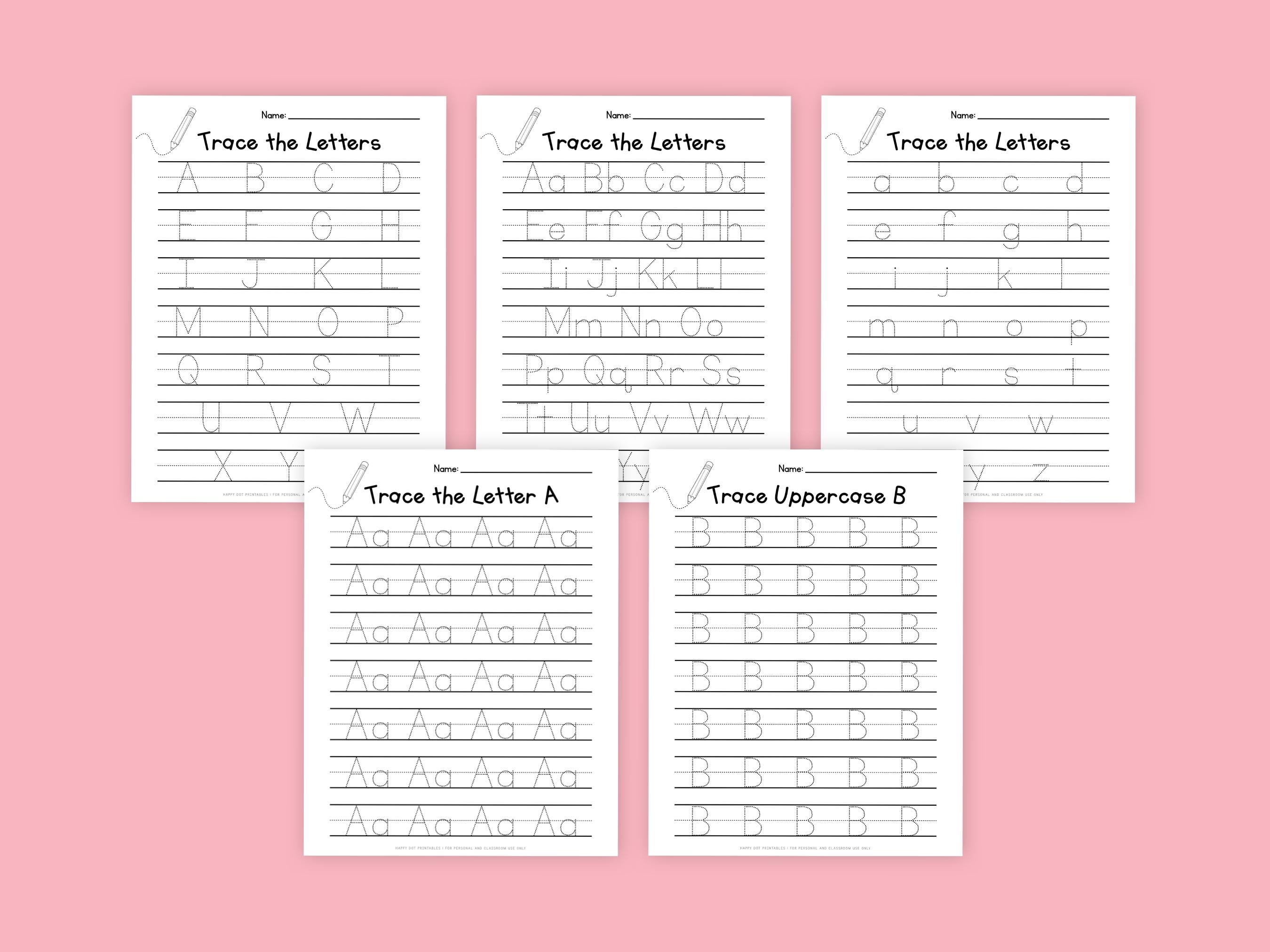 Alphabet Tracing Worksheets, Preschool Learning Worksheets, Pre-k ...