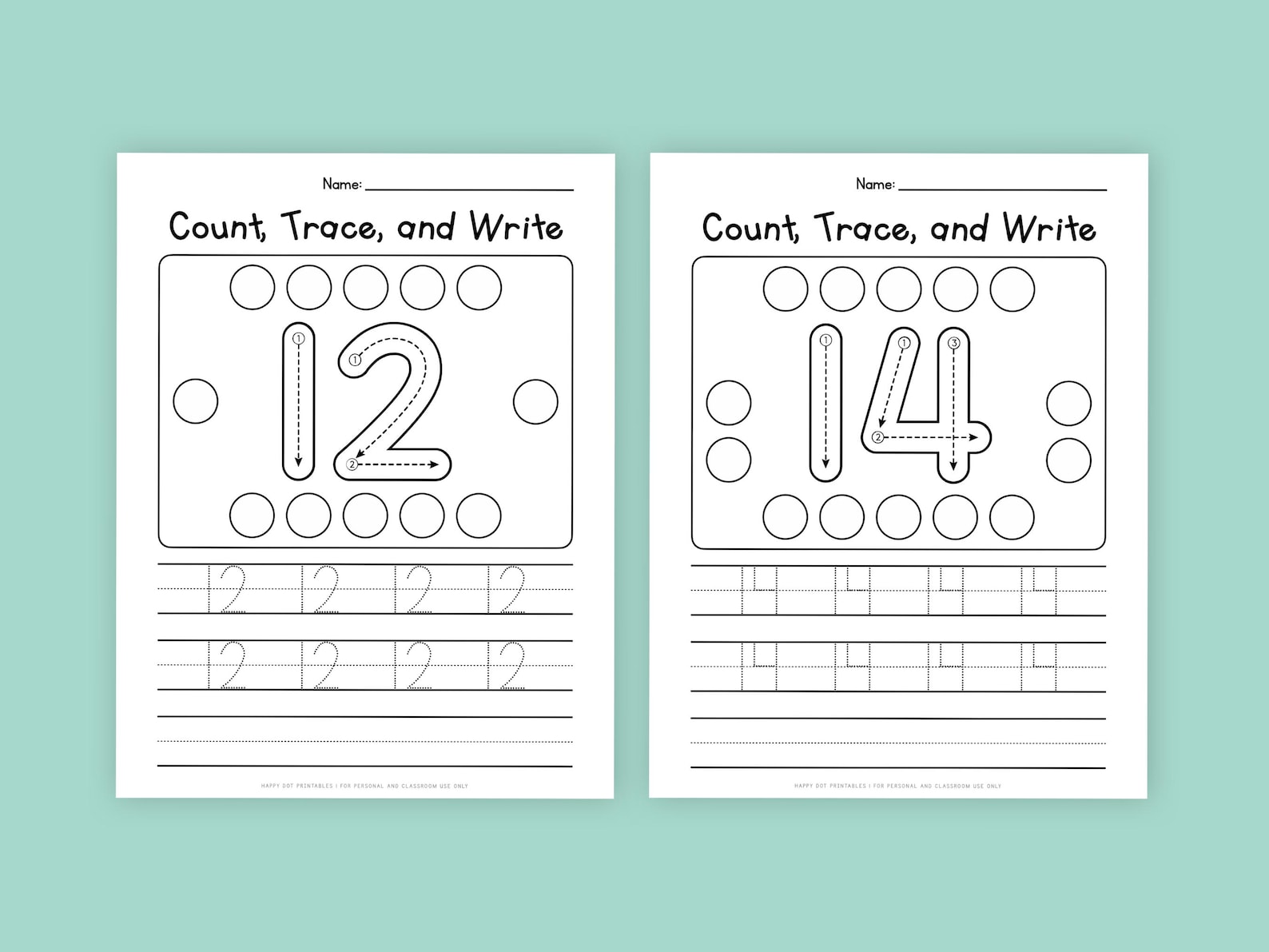 21 Number Tracing and Counting Worksheets 0-20, Pre-k Printable ...
