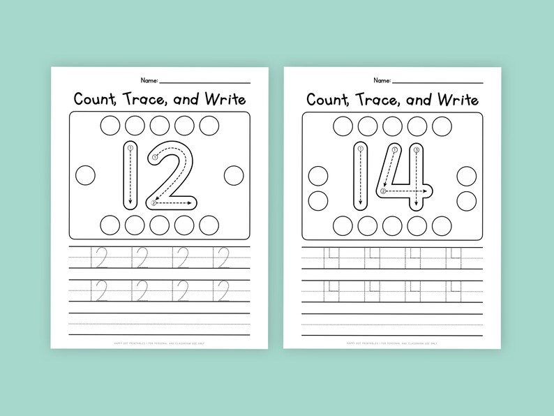 21 Number Tracing and Counting Worksheets 0-20, Pre-k Printable ...