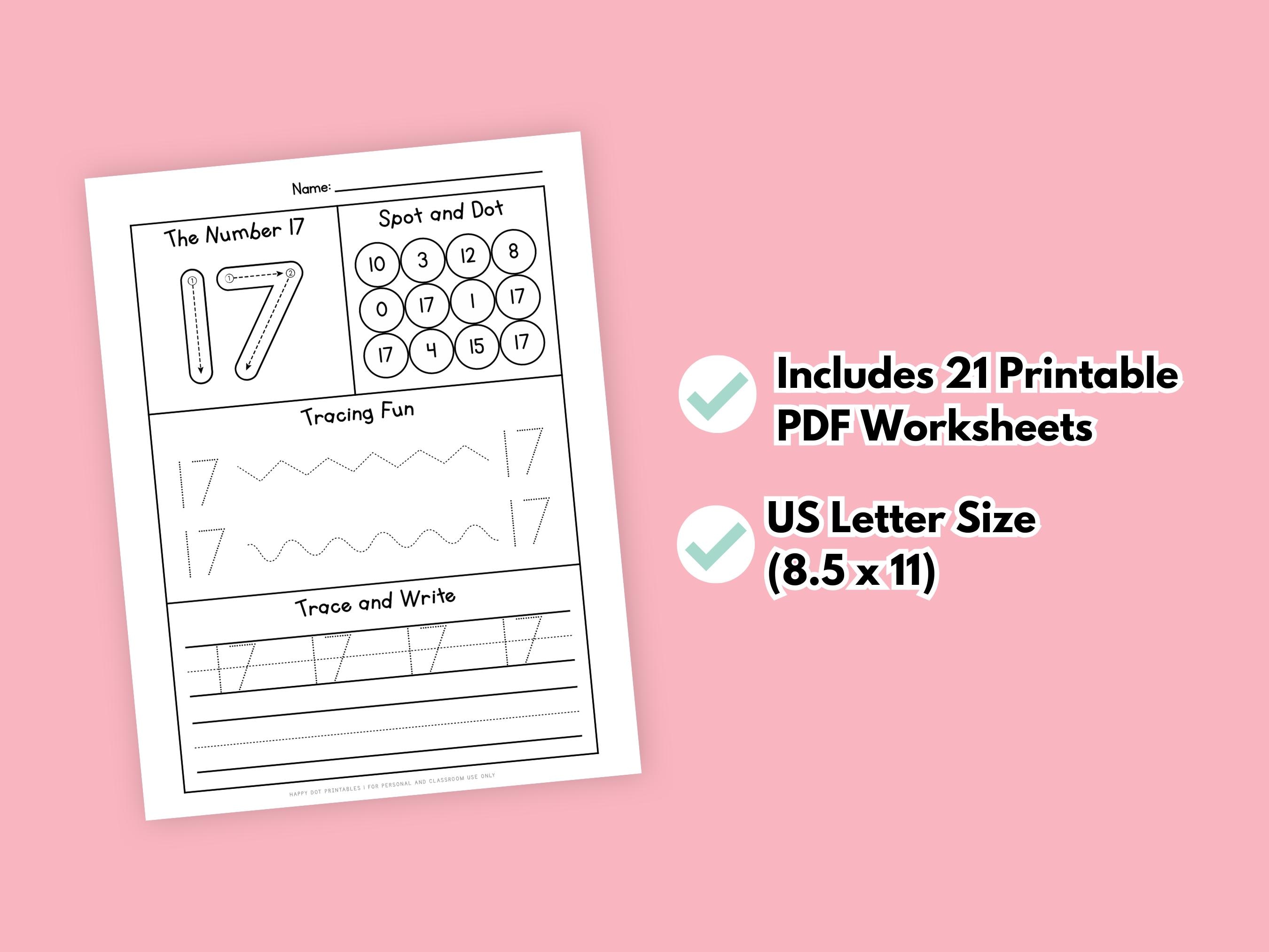 21 Number Worksheets 0-20, Preschool Printable, Pre-k Handwriting ...