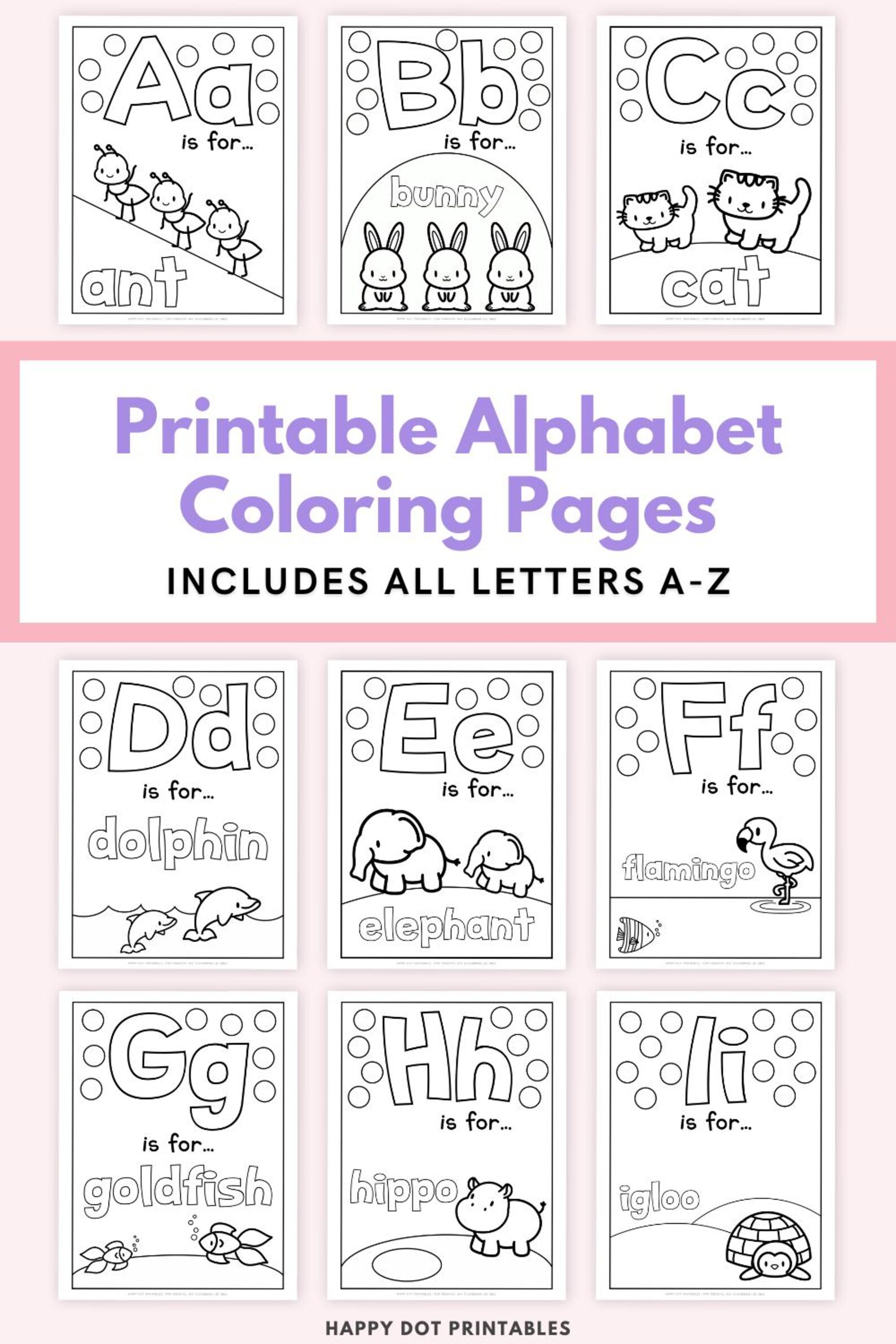 26 Alphabet Coloring Pages, Preschool Coloring Pages, Pre-k Worksheet ...