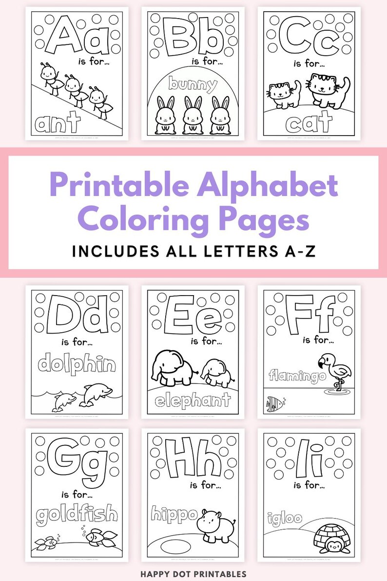 26 Alphabet Coloring Pages, Preschool Coloring Pages, Pre-k Worksheet ...