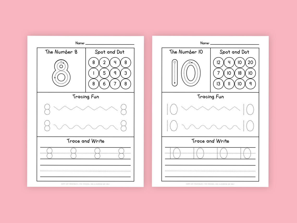 21 Number Worksheets 0-20, Preschool Printable, Pre-k Handwriting ...