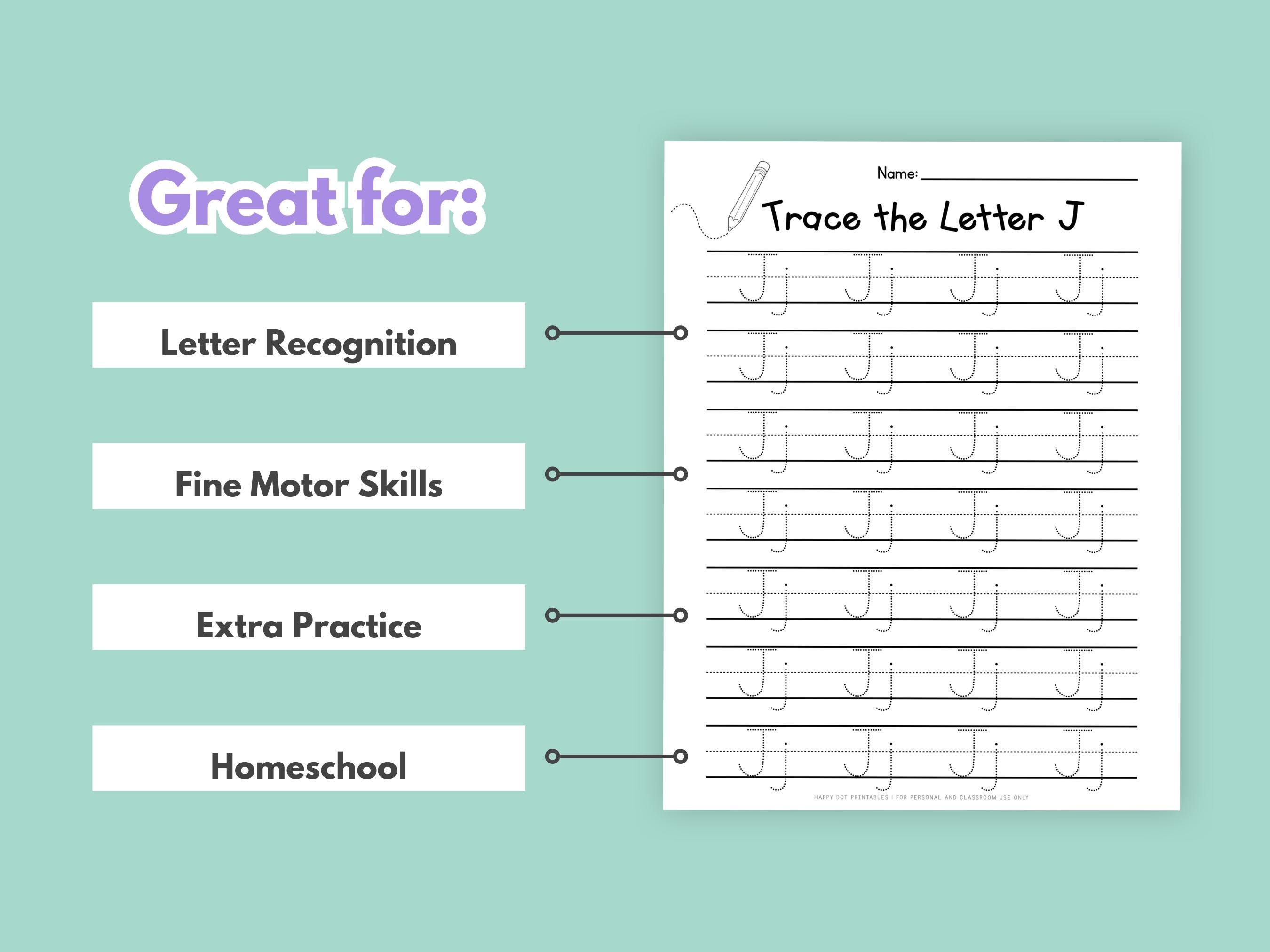 Alphabet Tracing Worksheets, Preschool Learning Worksheets, Pre-k ...