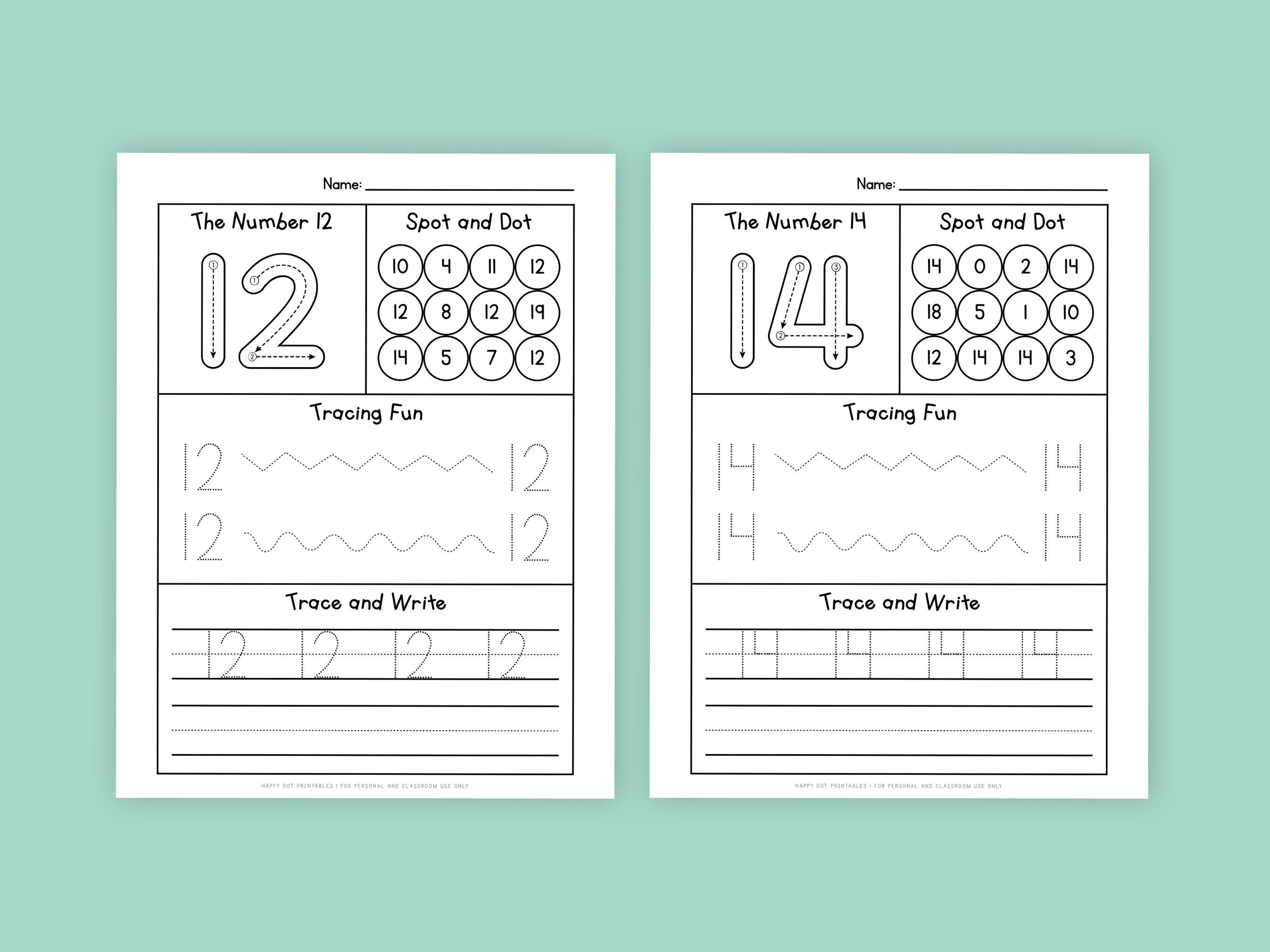 21 Number Worksheets 0-20, Preschool Printable, Pre-k Handwriting ...