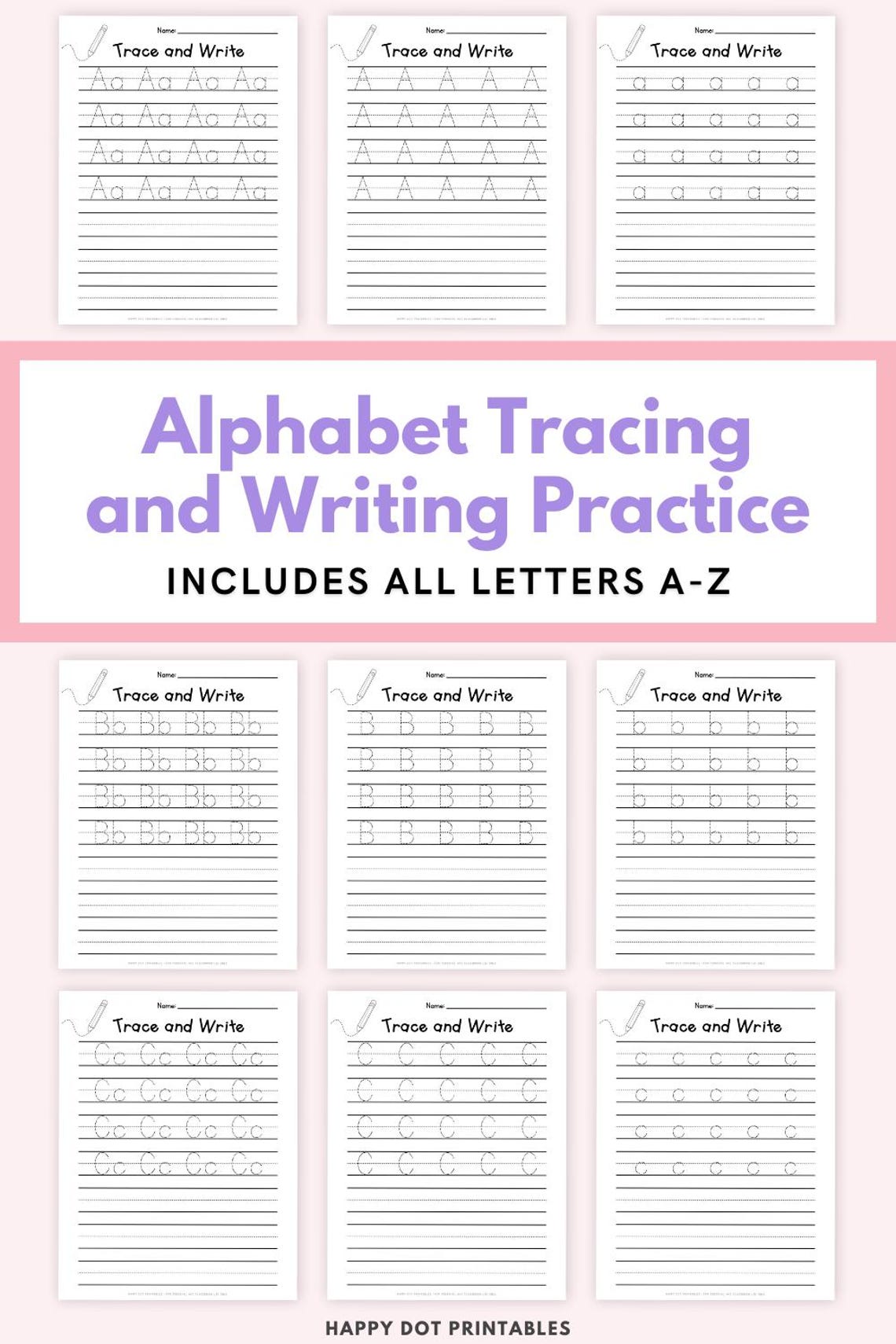 Alphabet Tracing Worksheets, Preschool Learning Worksheets, Pre-k ...