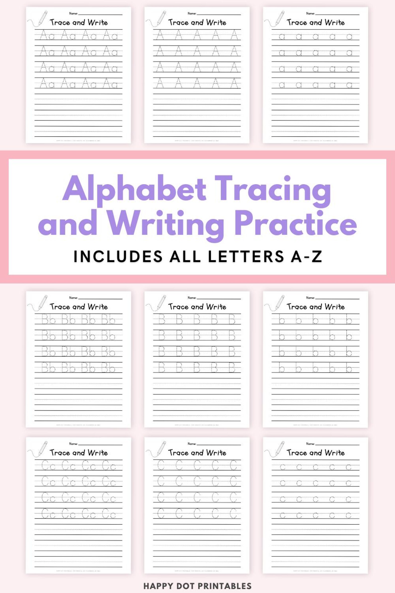 Alphabet Tracing Worksheets, Preschool Learning Worksheets, Pre-k ...