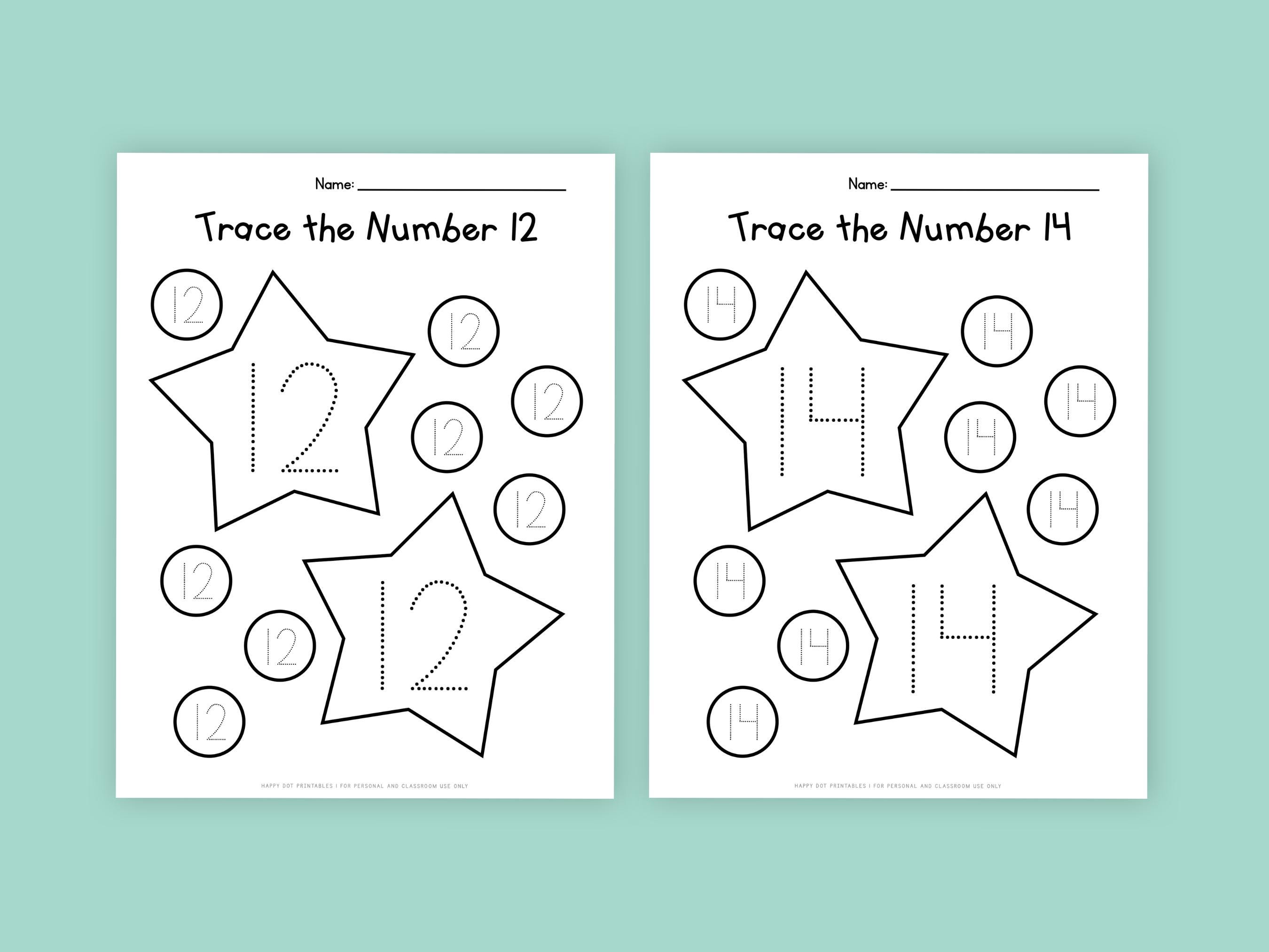 0-20 Number Tracing Worksheets, Preschool Printable, Pre-k Writing ...