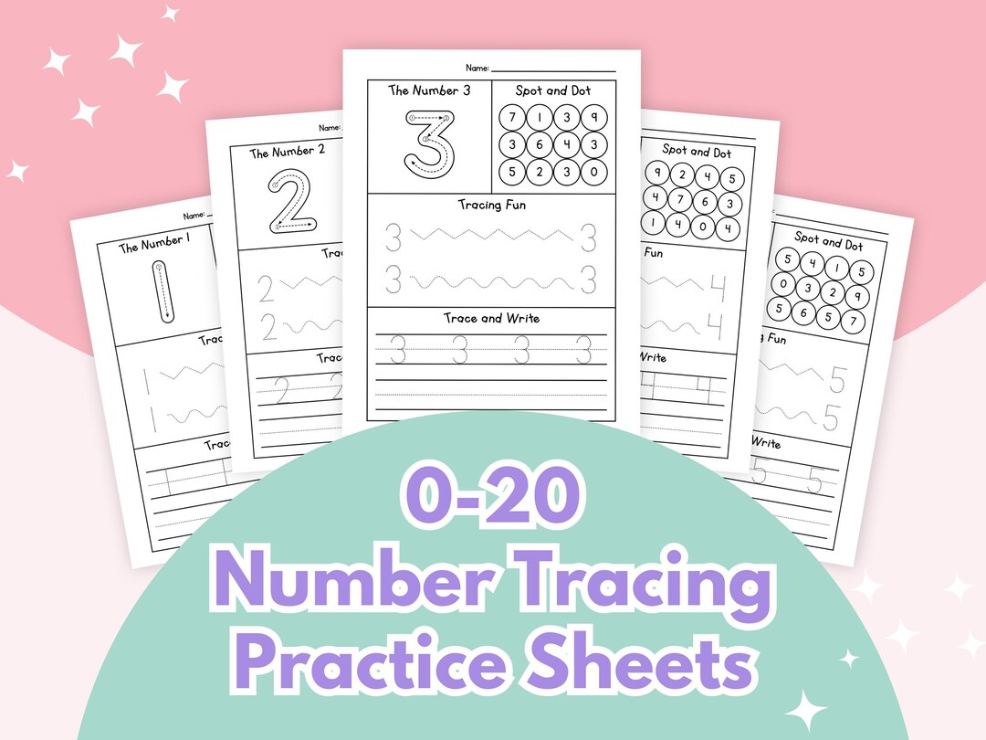 21 Number Worksheets 0-20, Preschool Printable, Pre-k Handwriting ...